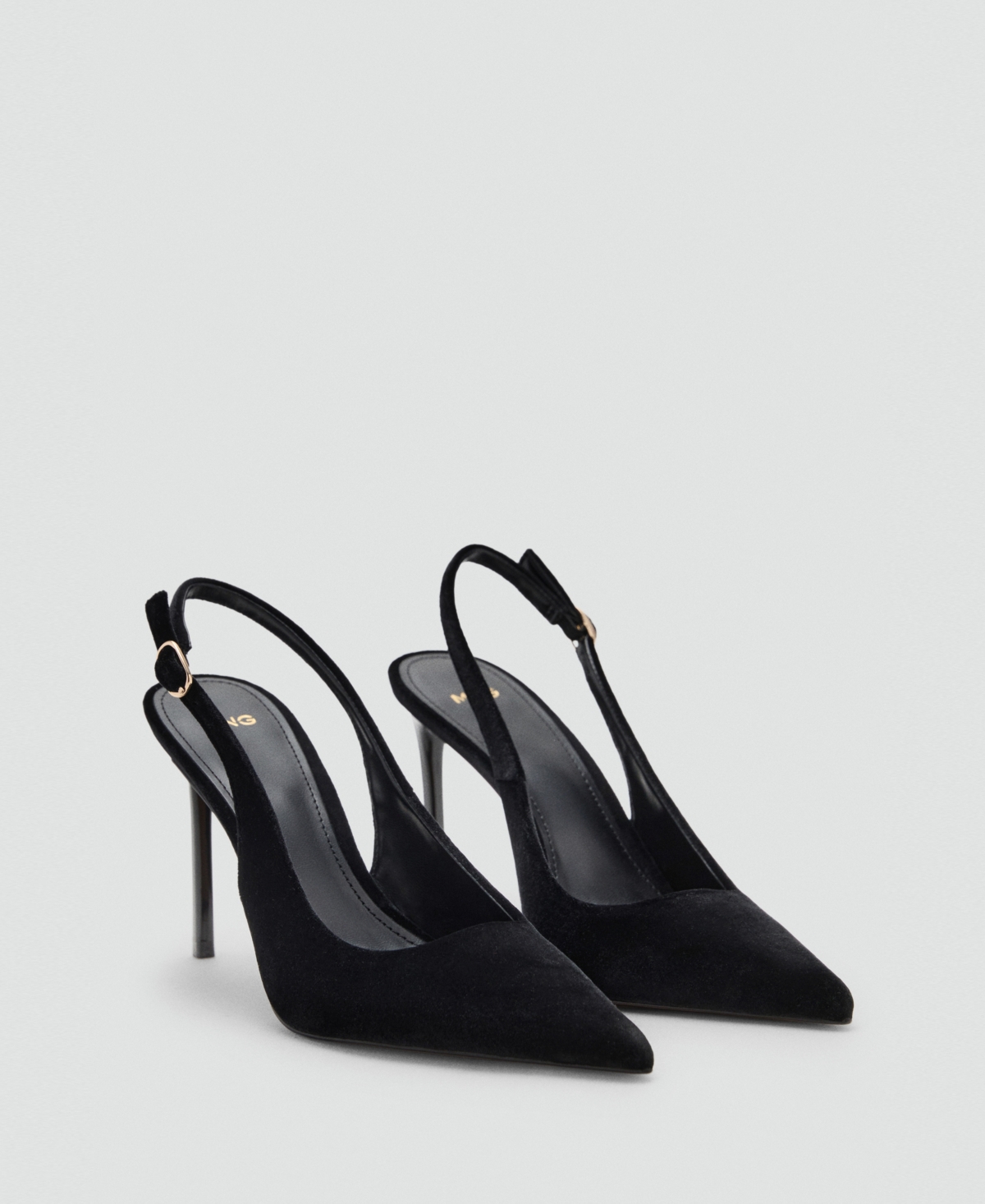 Click here for Mango Womens Velvet Heeled Shoes - Black prices