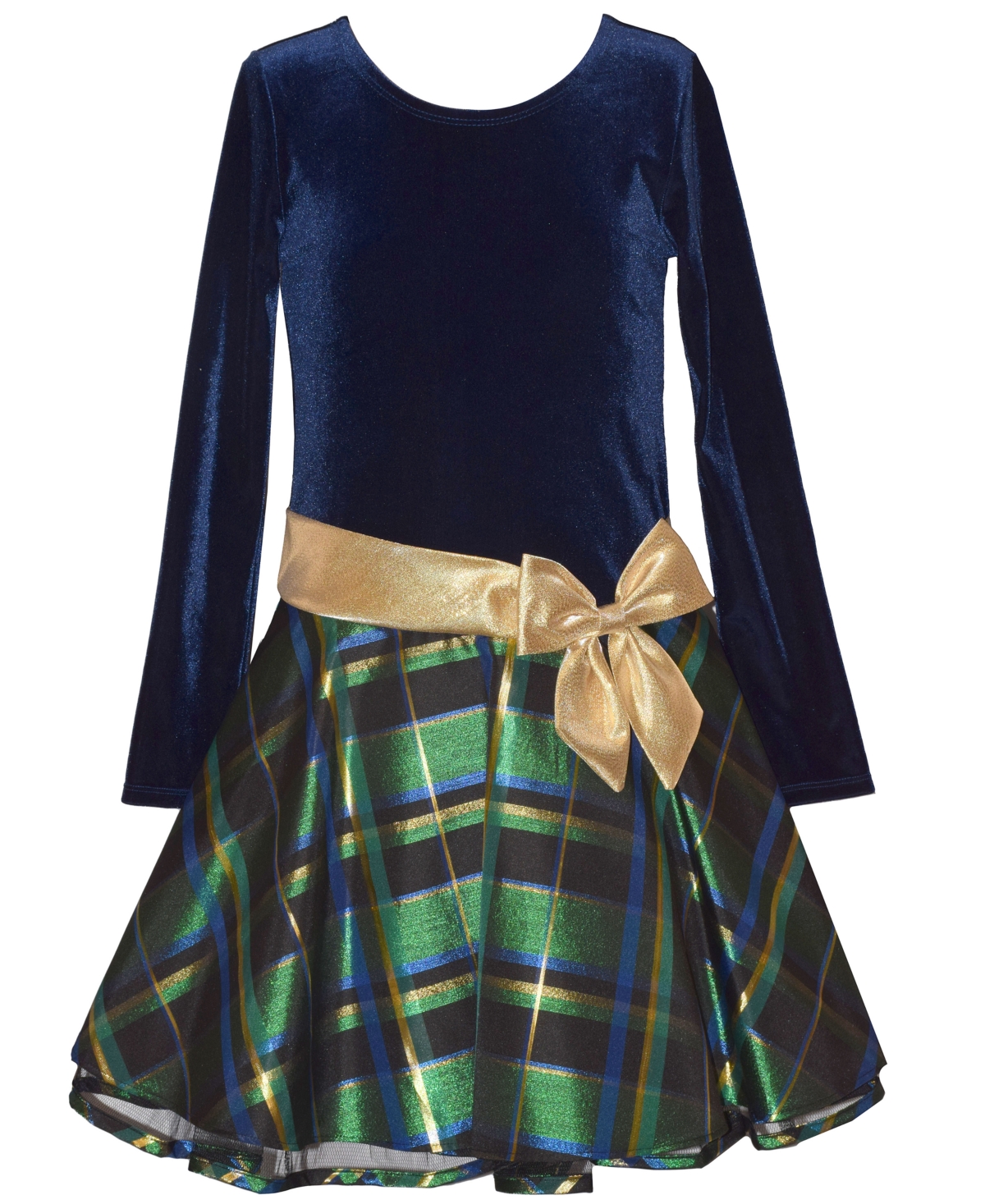 Click here for Bonnie Jean Girls 2-6X Long Sleeve Velvet to Plaid... prices