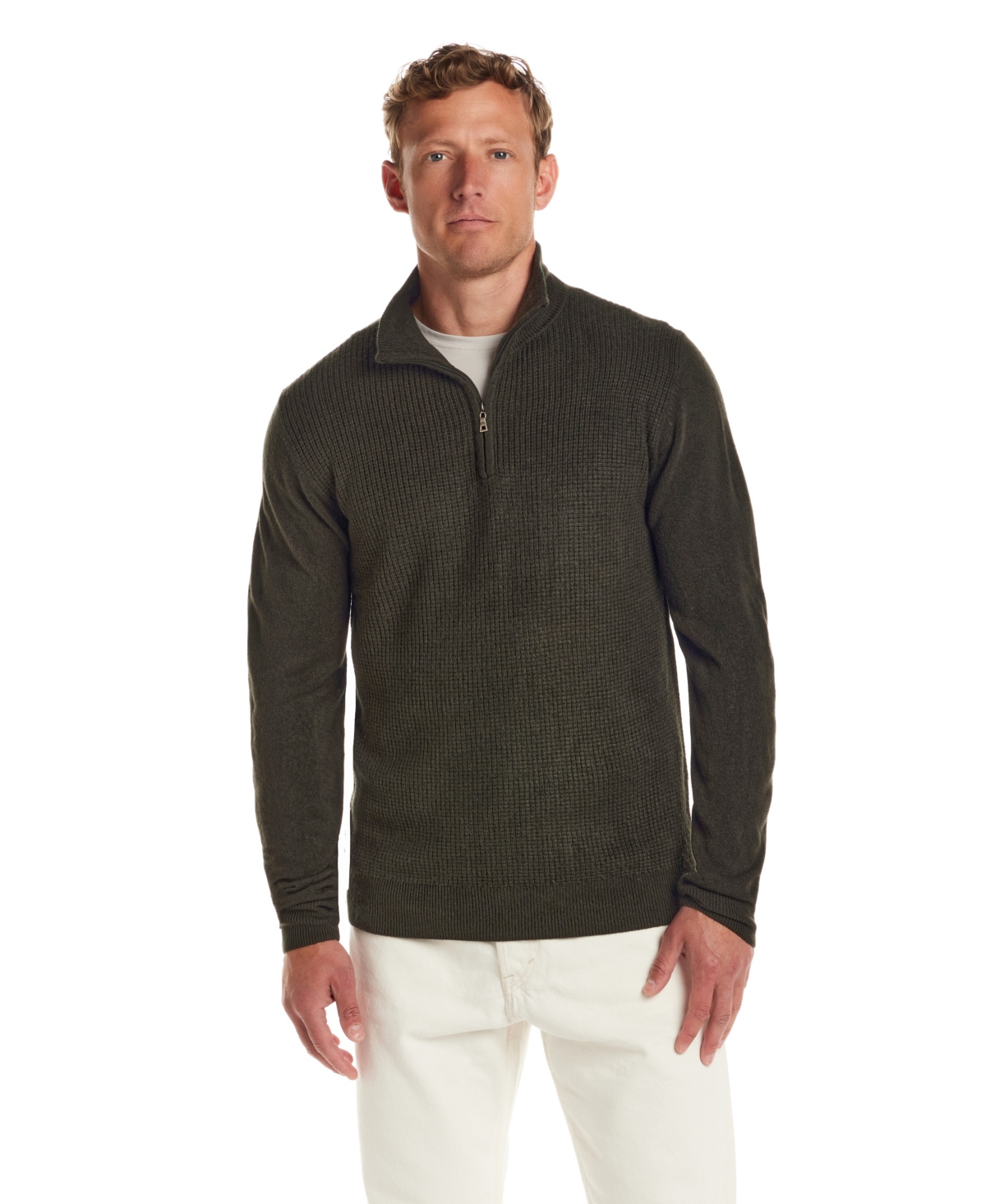 Click here for Weatherproof Vintage Mens Textured Quarter-Zip Swe... prices