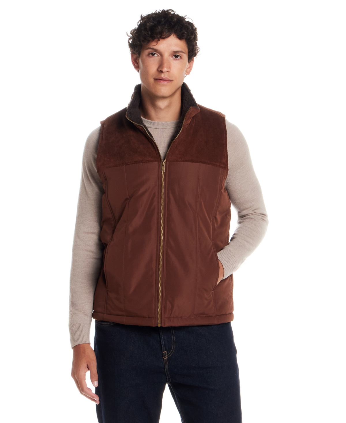 Click here for Weatherproof Vintage Mens Corduroy Vest - Cappucci... prices