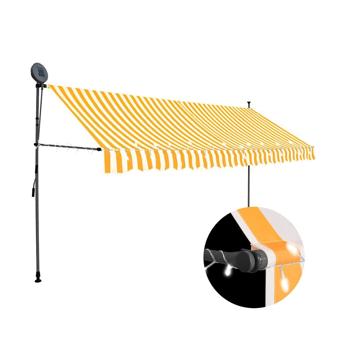 Click here for vidaXL Retractable Awning White and Orange Polyest... prices