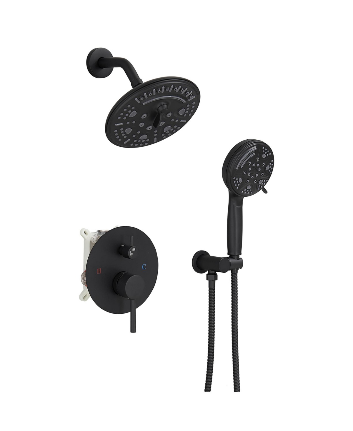 Click here for Single-Handle 1-Spray Round Rain Shower Faucet Set... prices