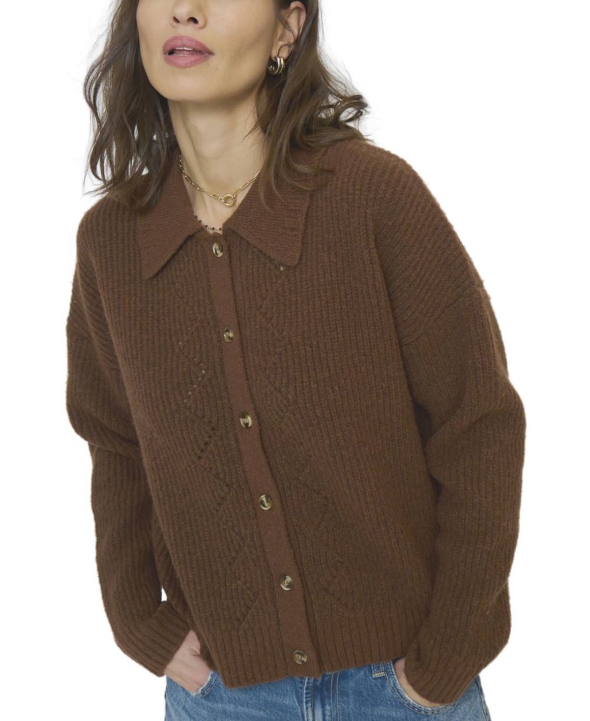 Click here for Central Park West Womens Olivia Pointelle Polo - C... prices