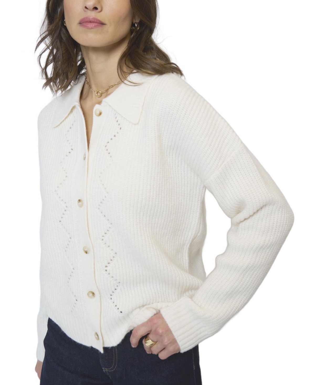 Click here for Central Park West Womens Olivia Pointelle Polo - I... prices