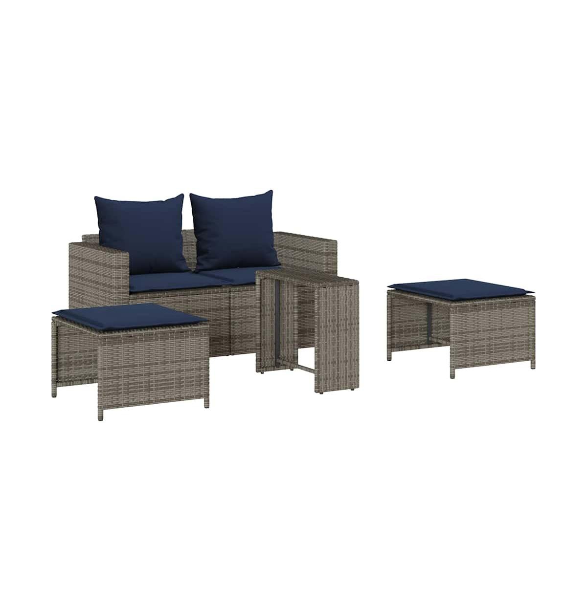 Click here for 5 Piece Patio Sofa Set with Cushions Stackable Gra... prices