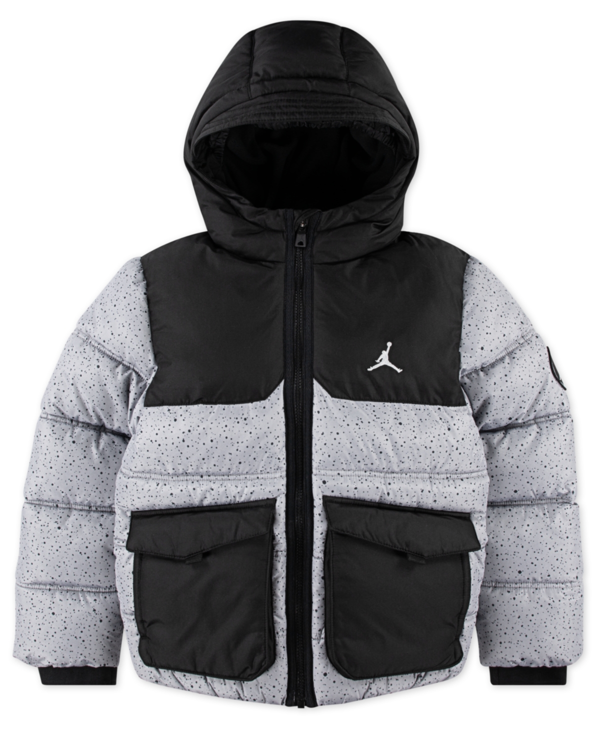 Jordan Boys 8-18 Printed Full Zip Puffer Jacket - Iron Gray