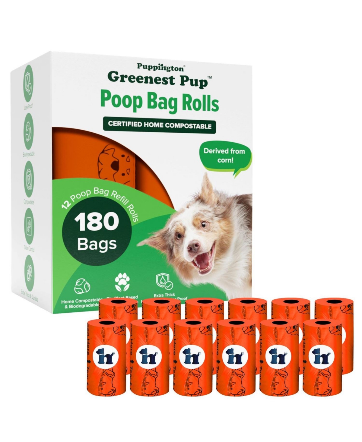 Click here for Compo Dog Poop Bags  180 Bags  Poppy Orange - Popp... prices