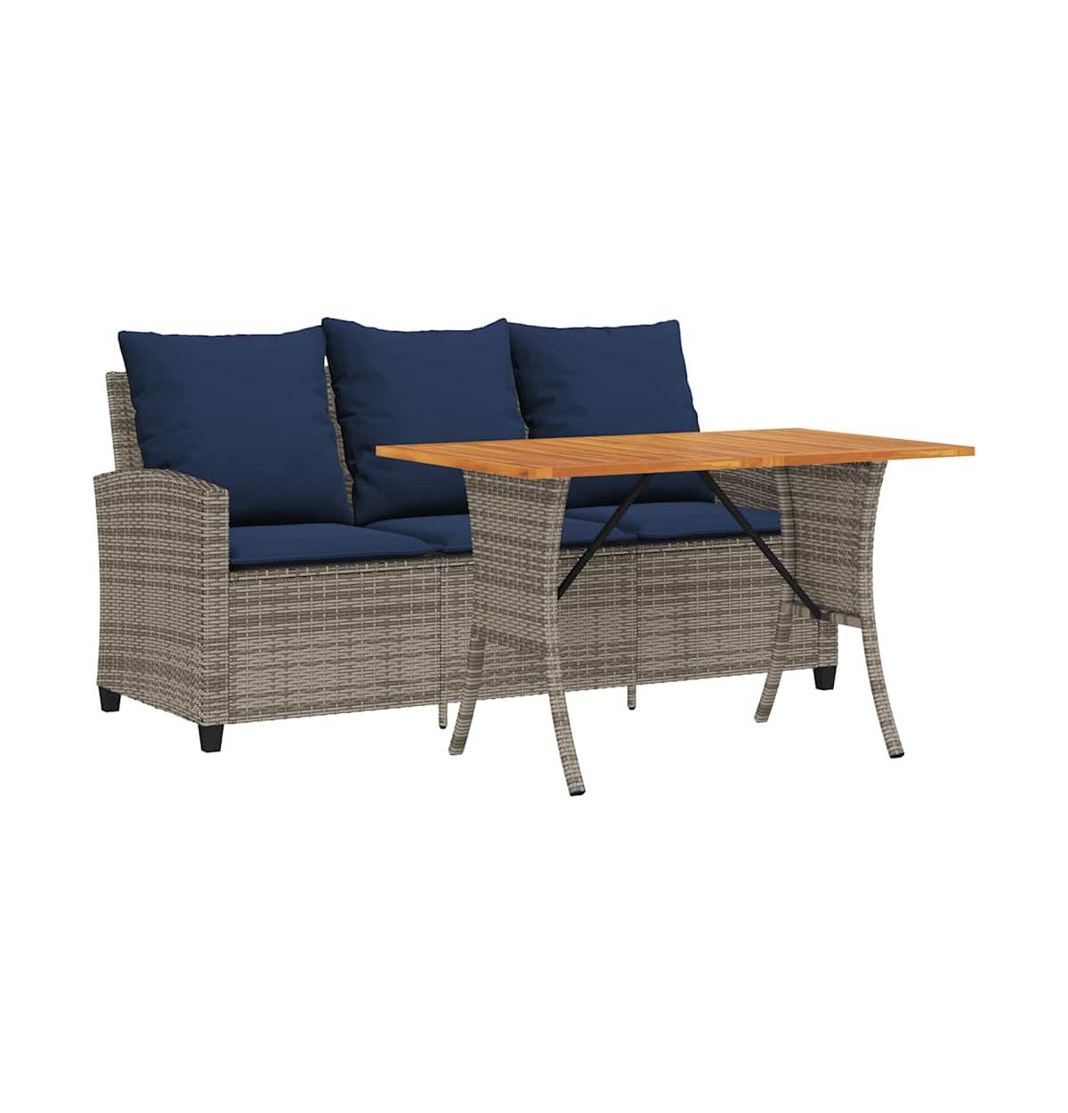 Click here for Patio Sofa 3-Seater with Cushions&Table Gray Poly... prices