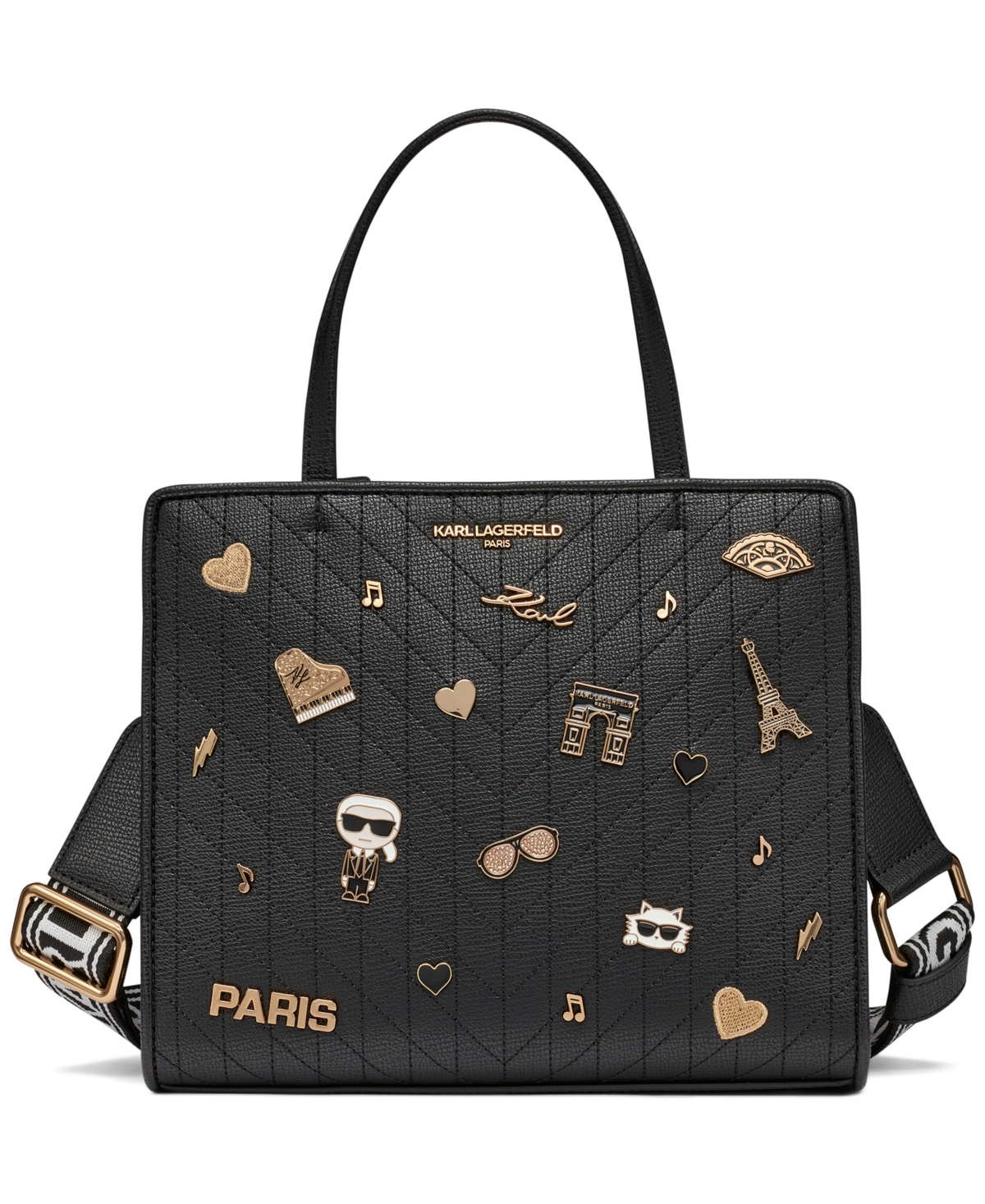 Click here for Karl Lagerfeld Paris Maybelle Satchel Bag - Black/... prices