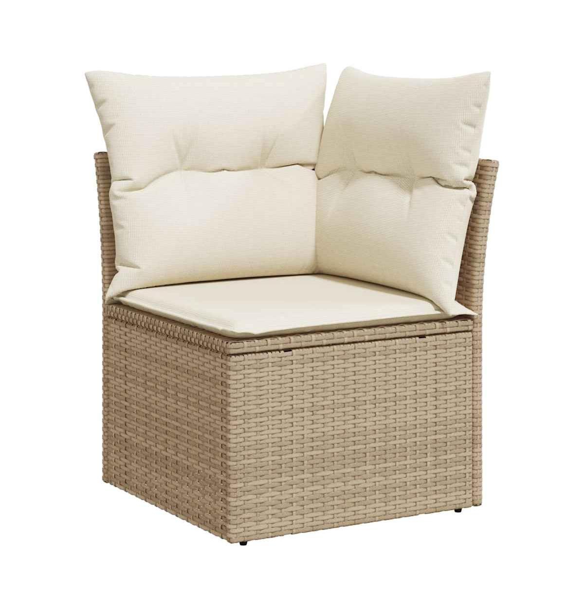 Click here for vidaXL Garden Sofa Beige Poly Rattan  Powder-Coate... prices