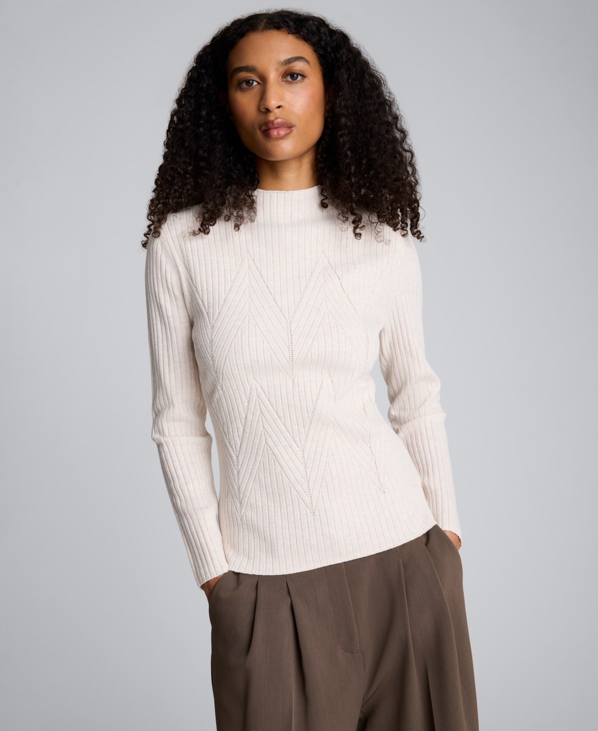 Click here for Kenneth Cole Womens Large Chevron Stitch Long-Slee... prices
