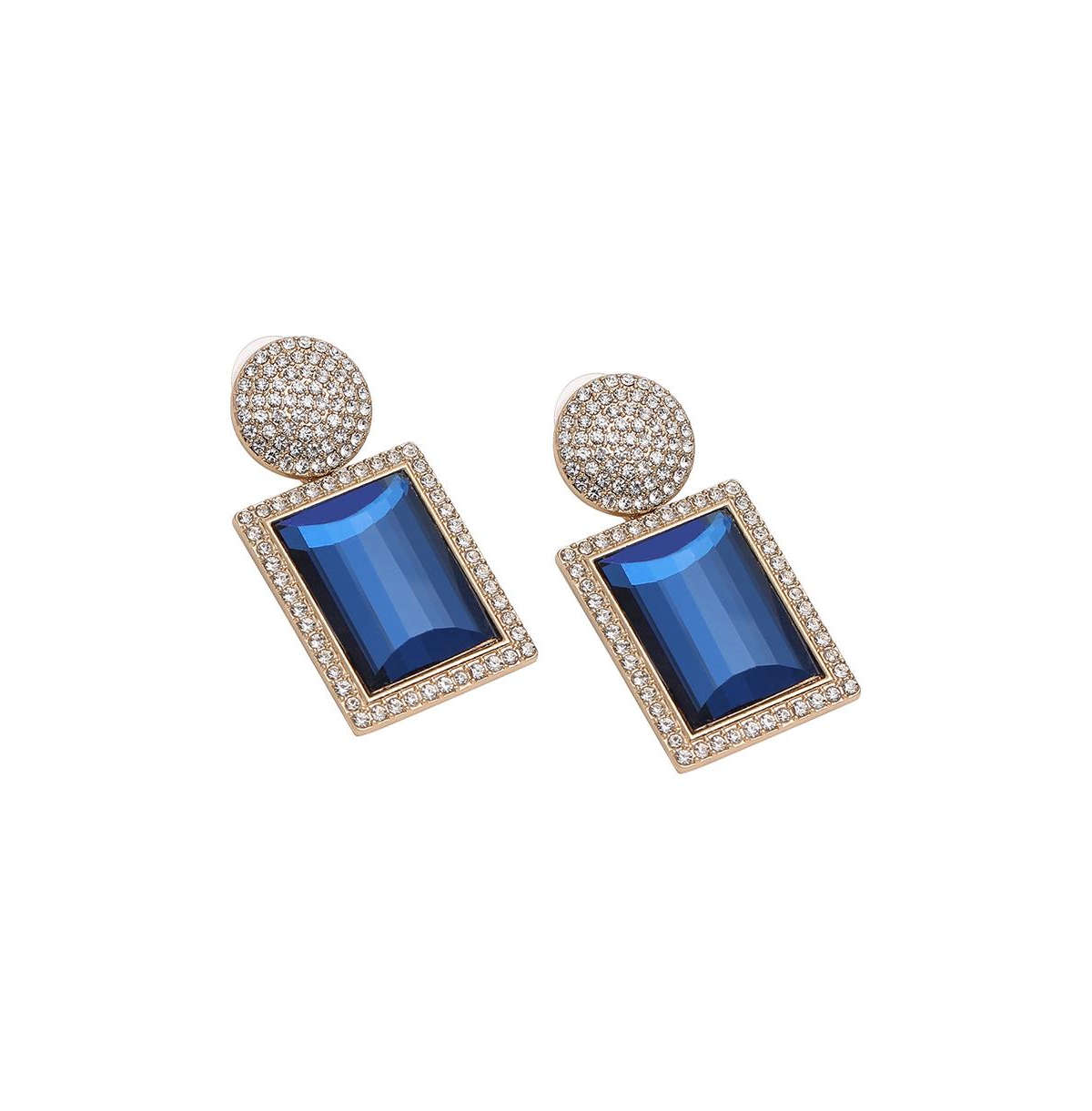 Click here for Sohi Womens Geometric Drop Earrings - Blue prices