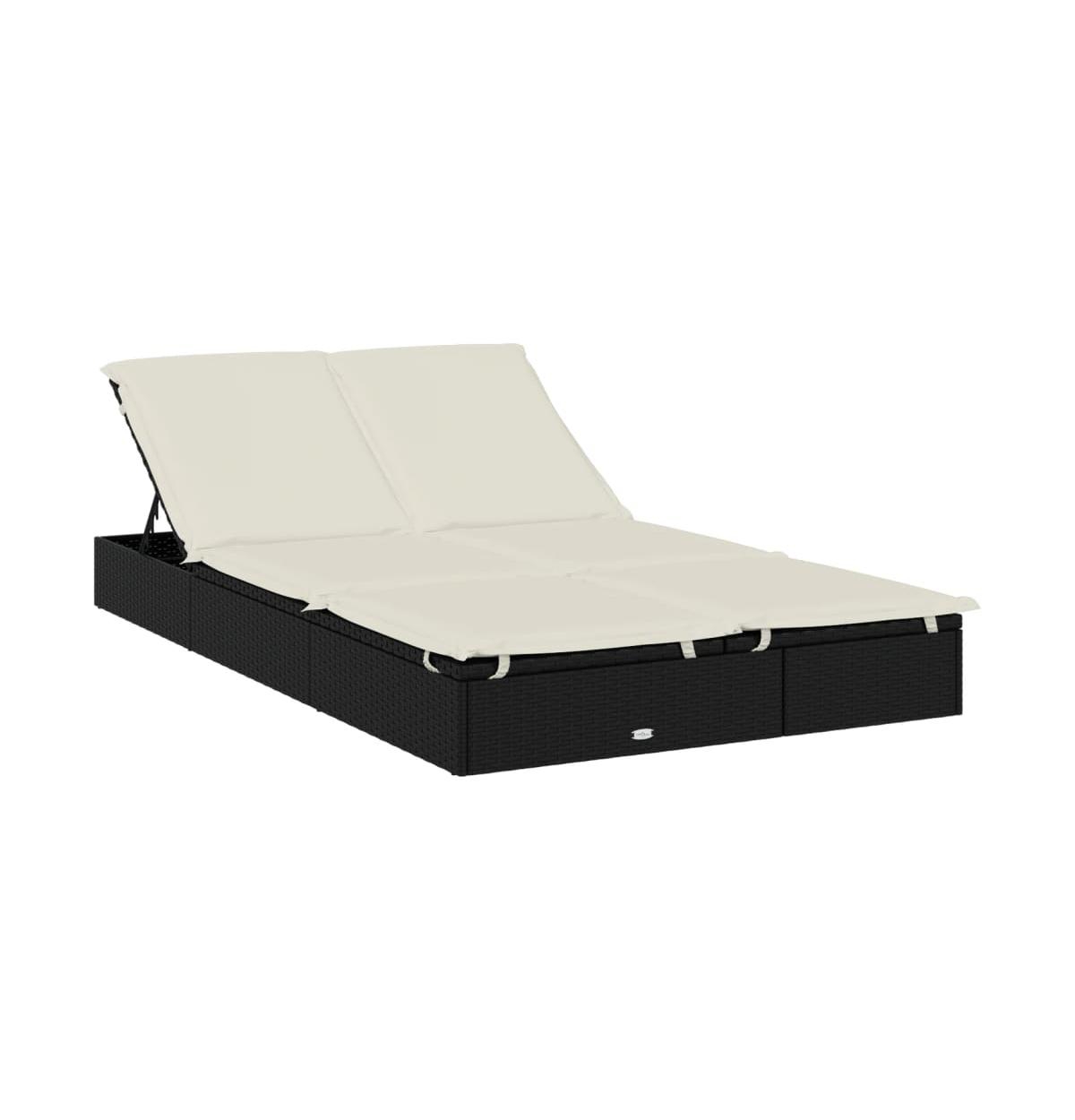 Click here for Sunbed Black Pe Rattan Double Adjustable Armrests... prices