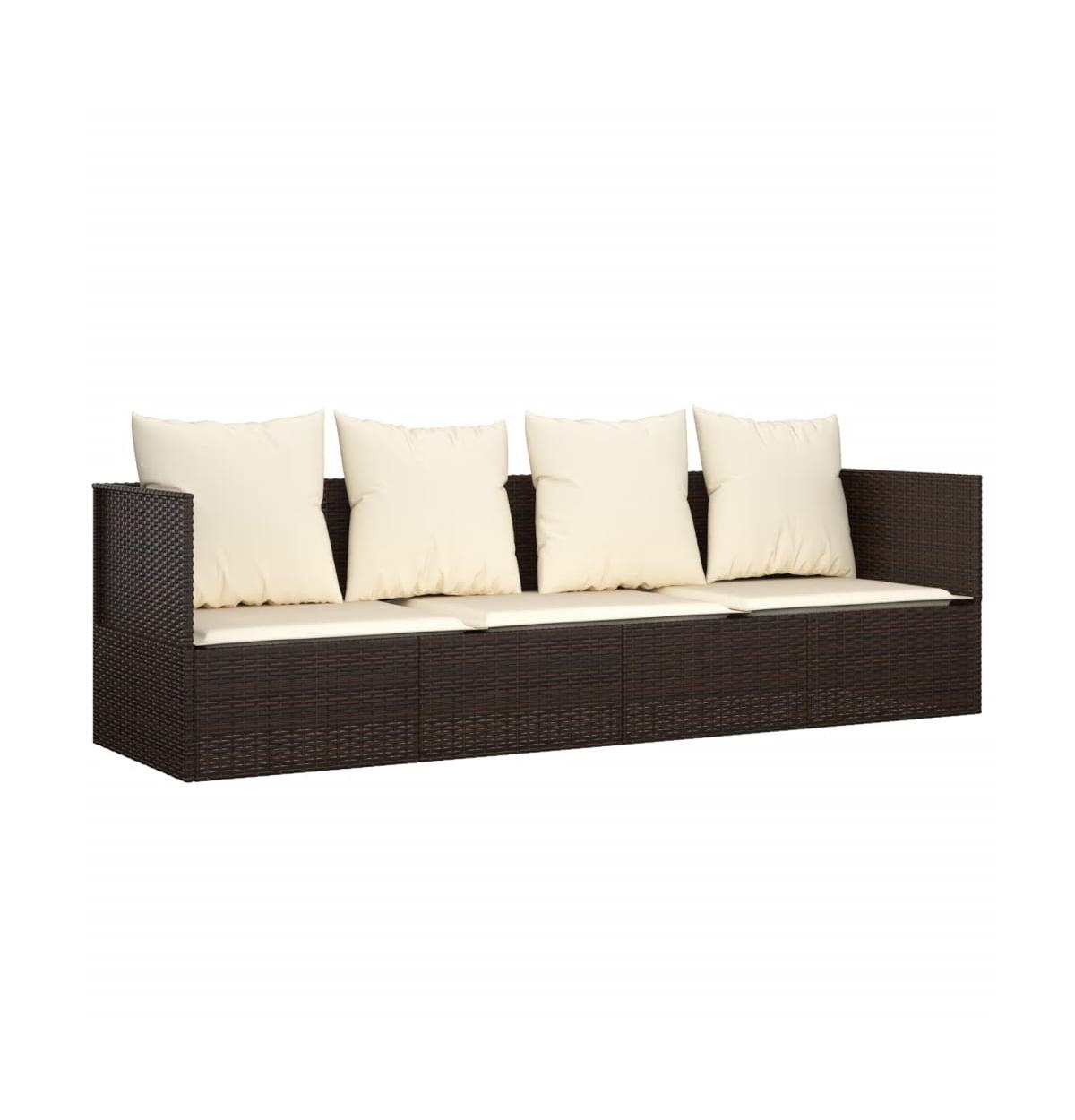 Click here for Outdoor Lounge Bed Brown  Cream White - Brown crea... prices