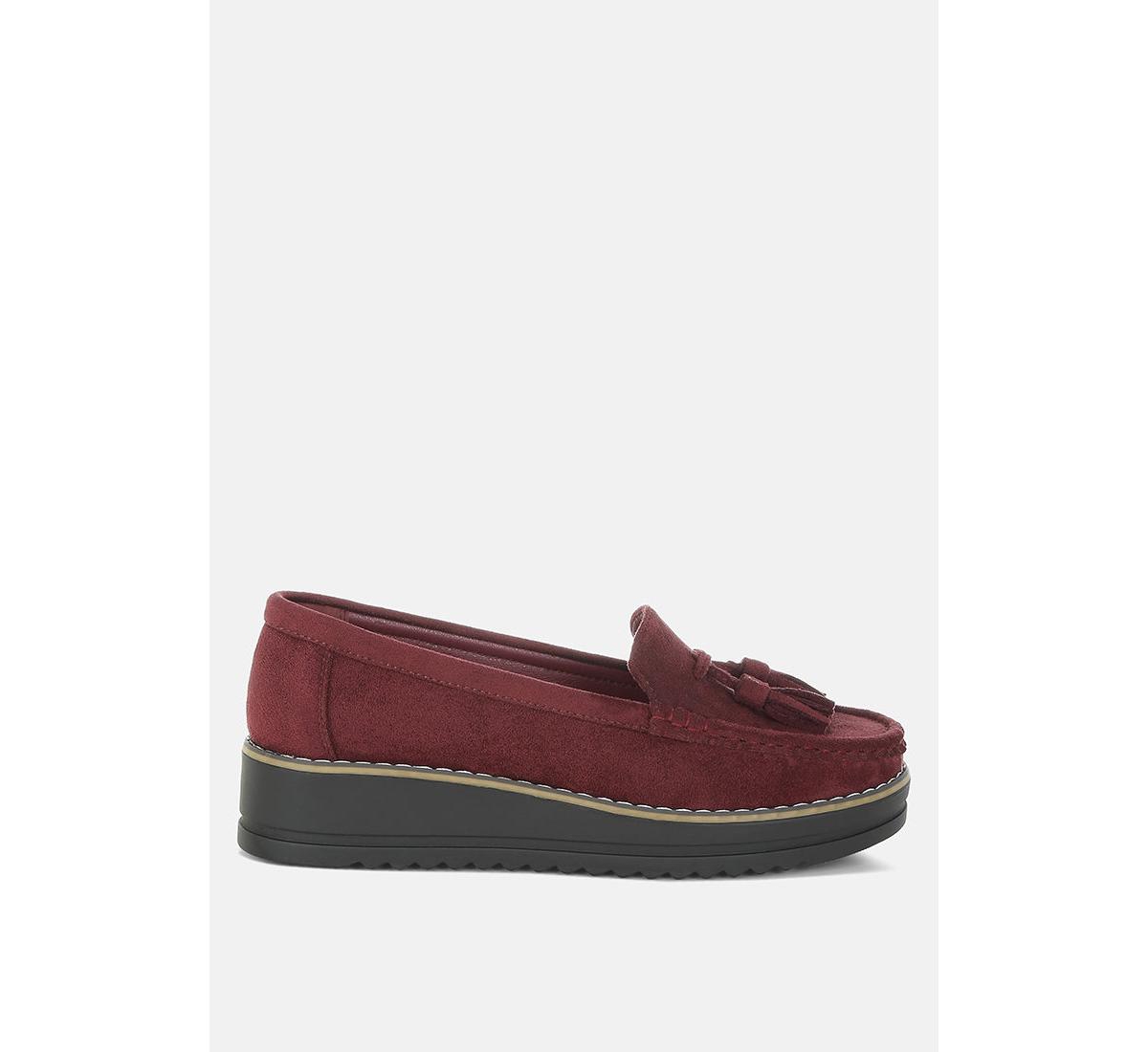 Click here for Daiki Platform Lug Sole Tassel Loafers Women - Med... prices