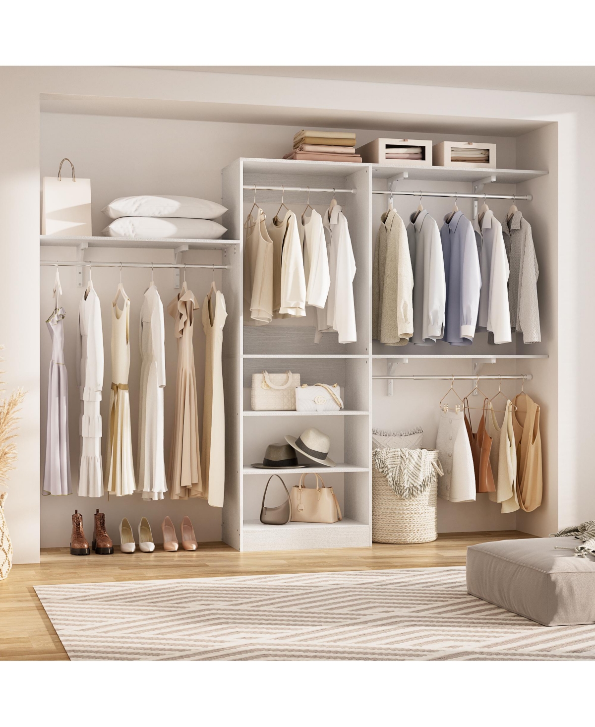 Click here for Aheaplus 20-96 W Closet System for Bedroom - White prices