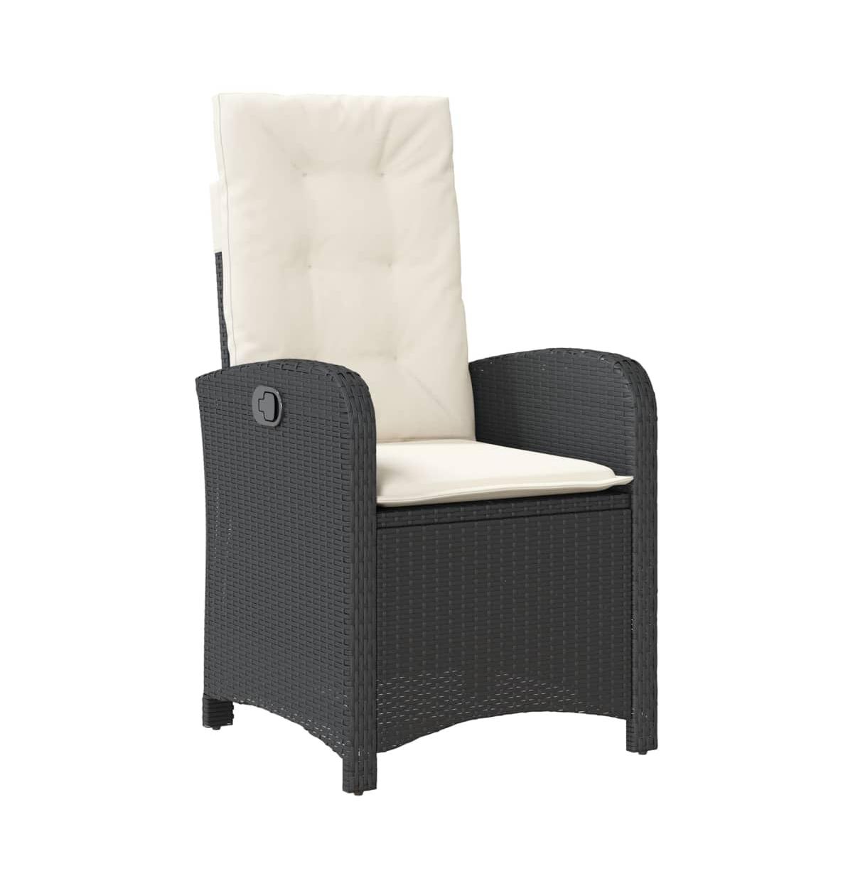 Click here for vidaXL Reclining Garden Chair Black Pe Rattan Stan... prices