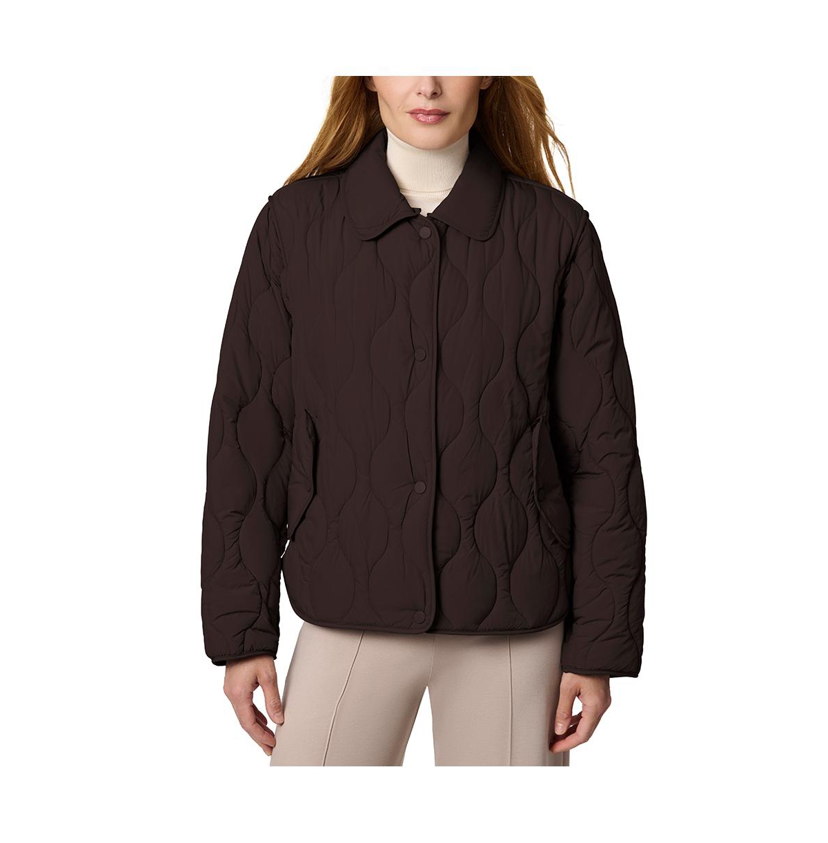 Click here for Bernardo Collared Quilted Jacket - Seal brown prices