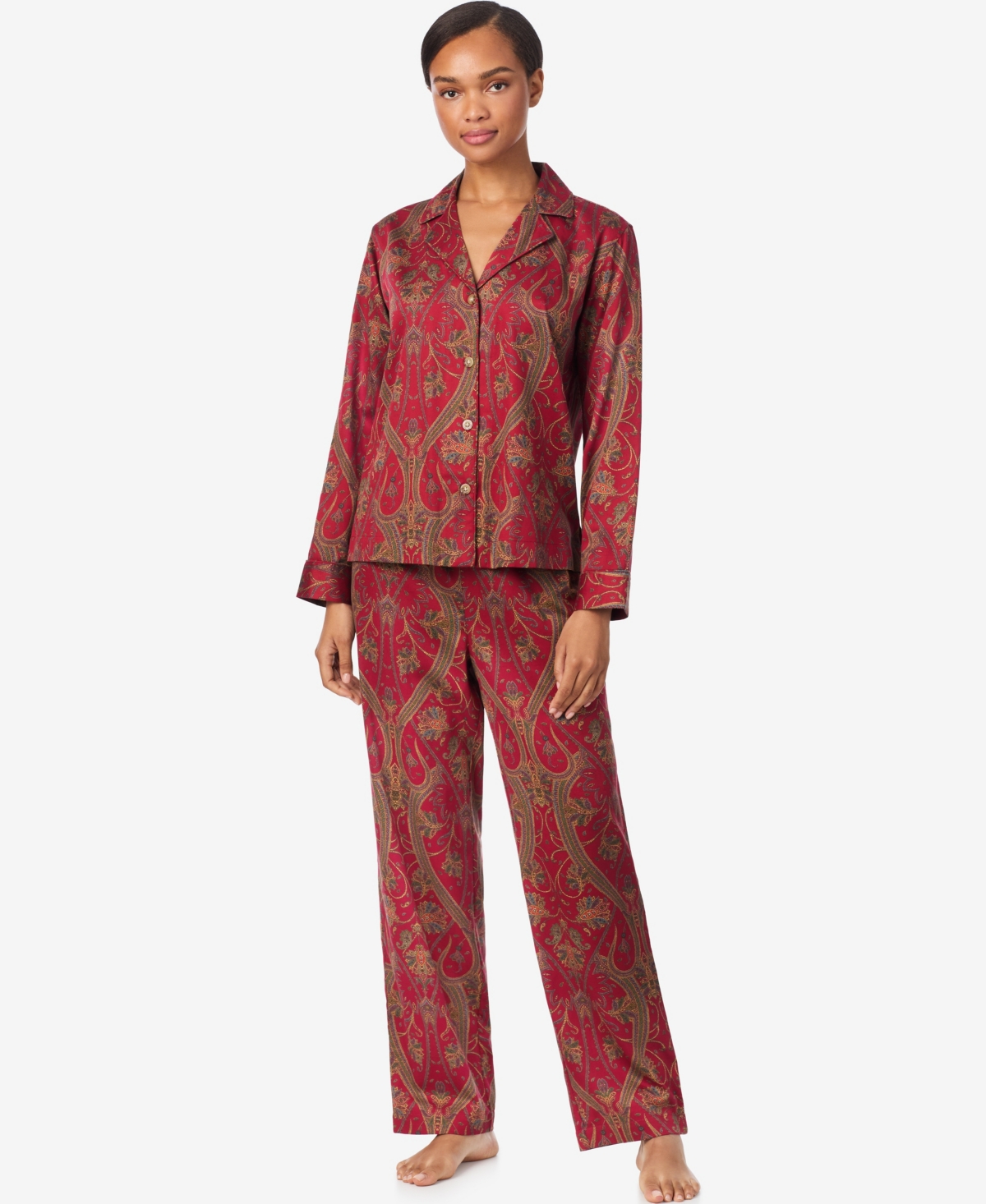 Click here for Lauren Ralph Lauren Womens Long Sleeves Notch Coll... prices