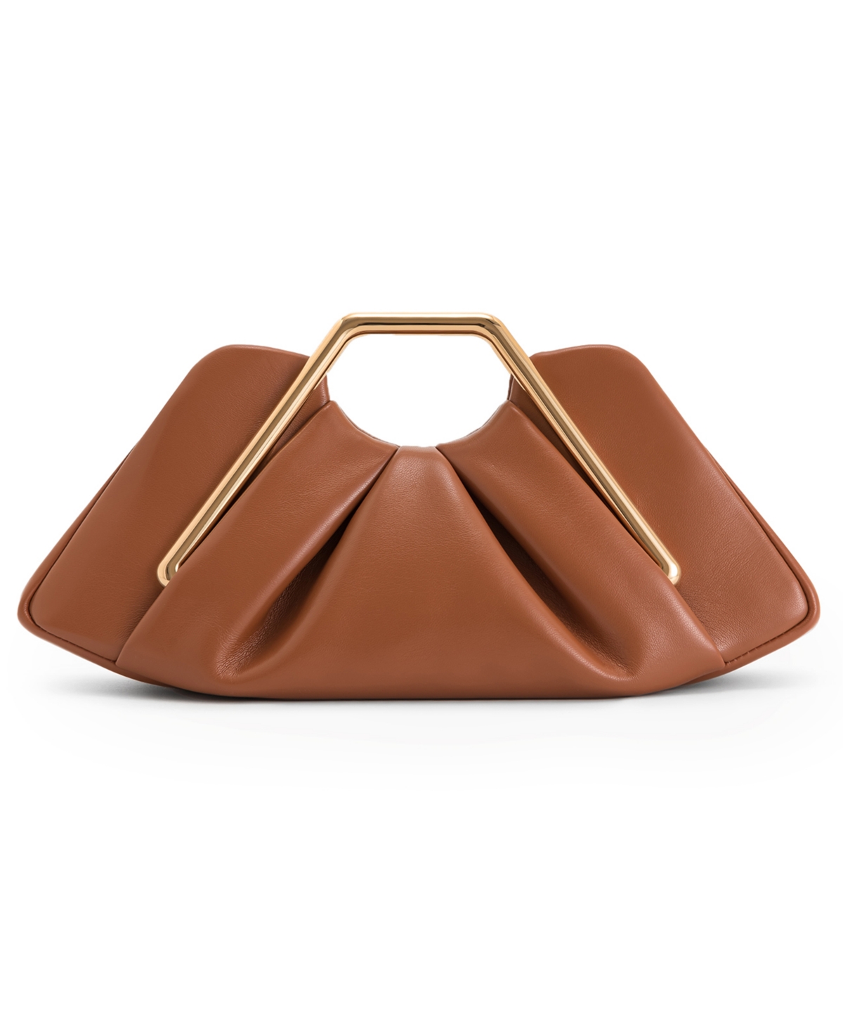 Click here for Lila Metal Frame Clutch - Brown - Brown prices