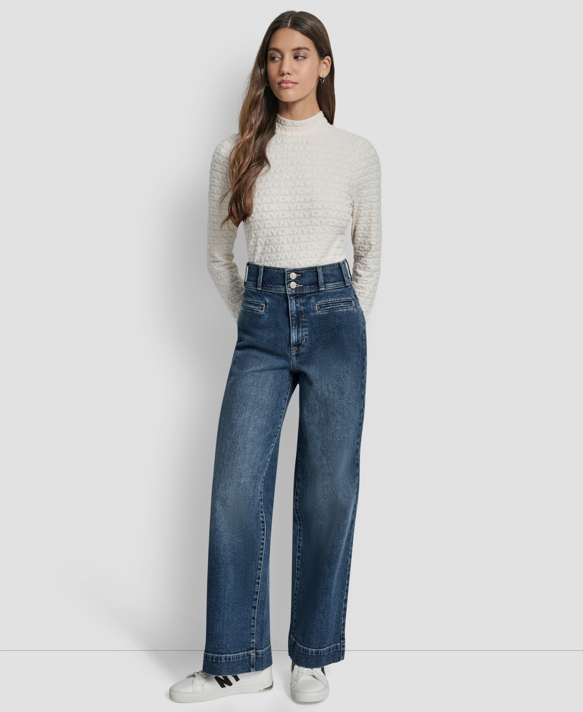 Click here for Dkny Jeans Womens High Rise Double Button Jeans -... prices