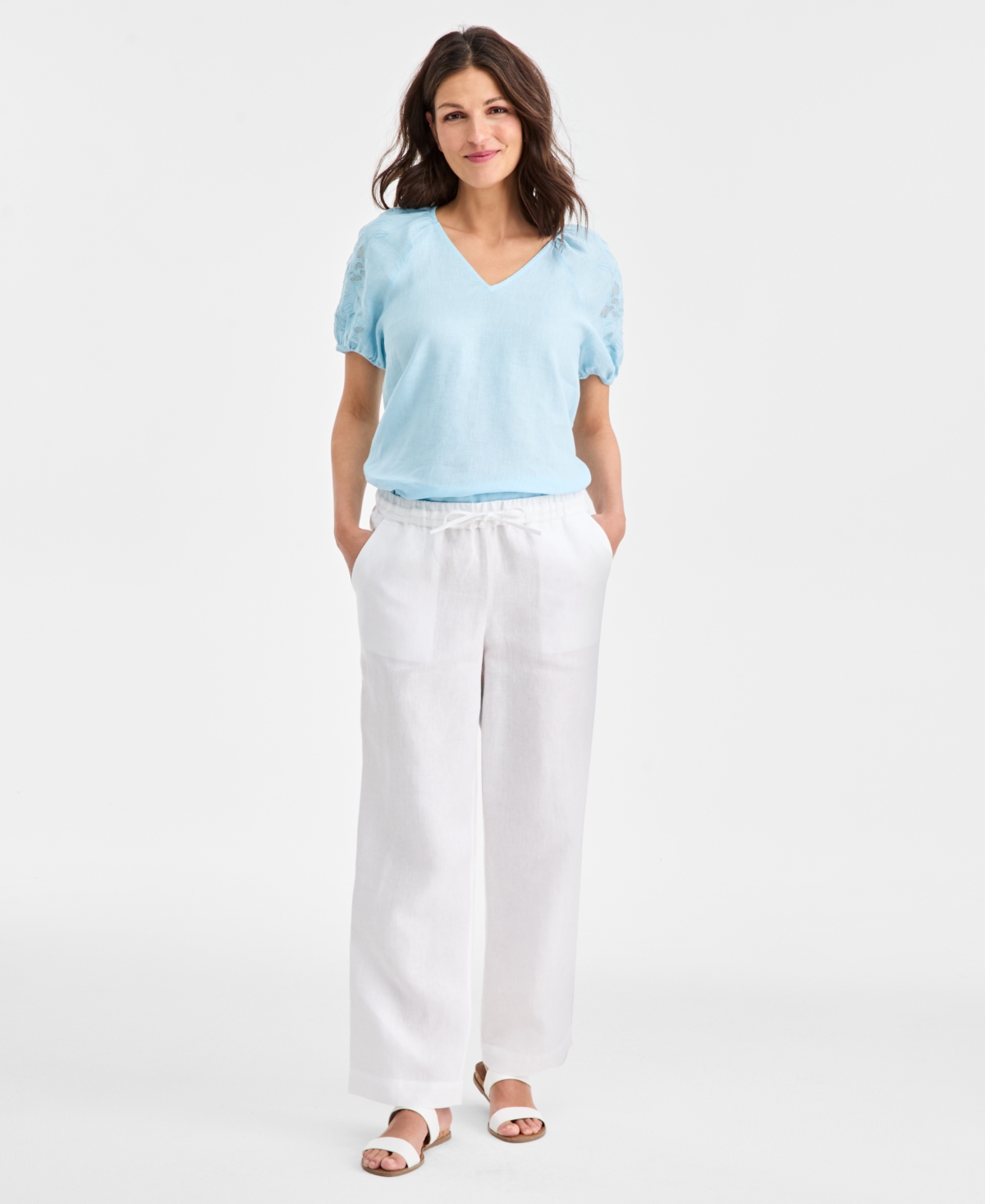 Click here for Charter Club Womens 100 Linen Drawstring Pants  Cr... prices