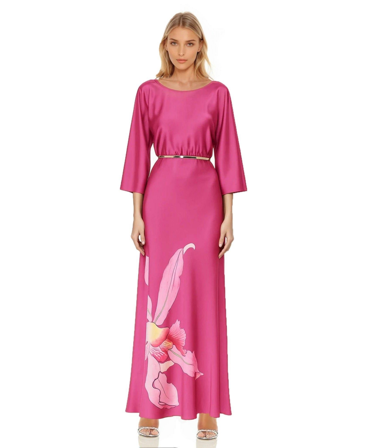 Click here for ONE33 Social Womens The Dahlia Pink Floral Gown prices