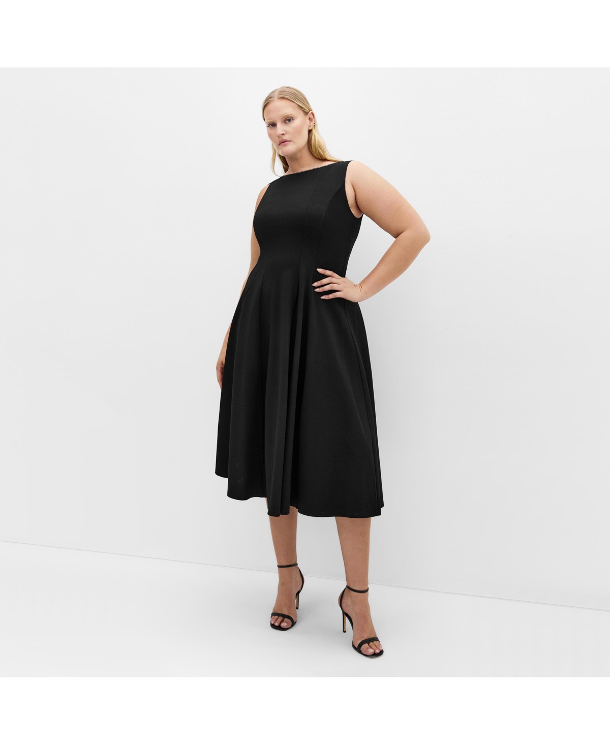 City Chic Womens Mary Skater Midi Dress - Black