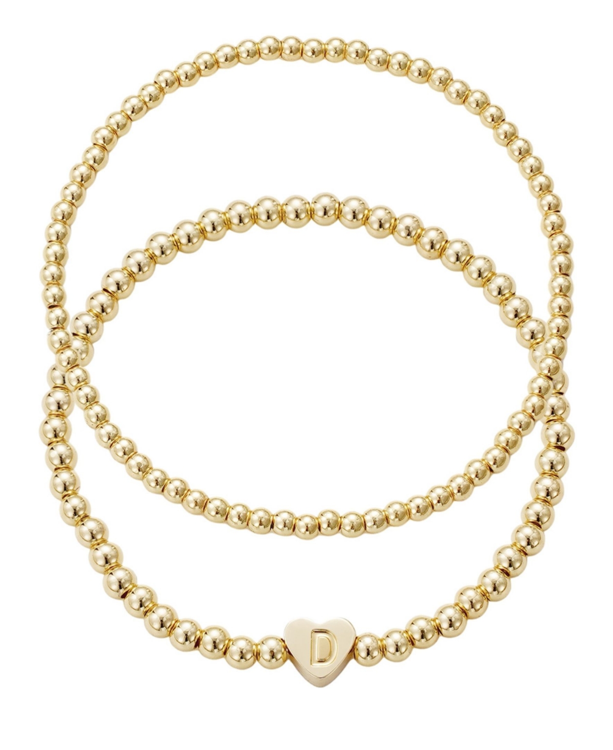 Click here for Adornia Gold Ball Bead Initial Bracelet Set - Gold... prices