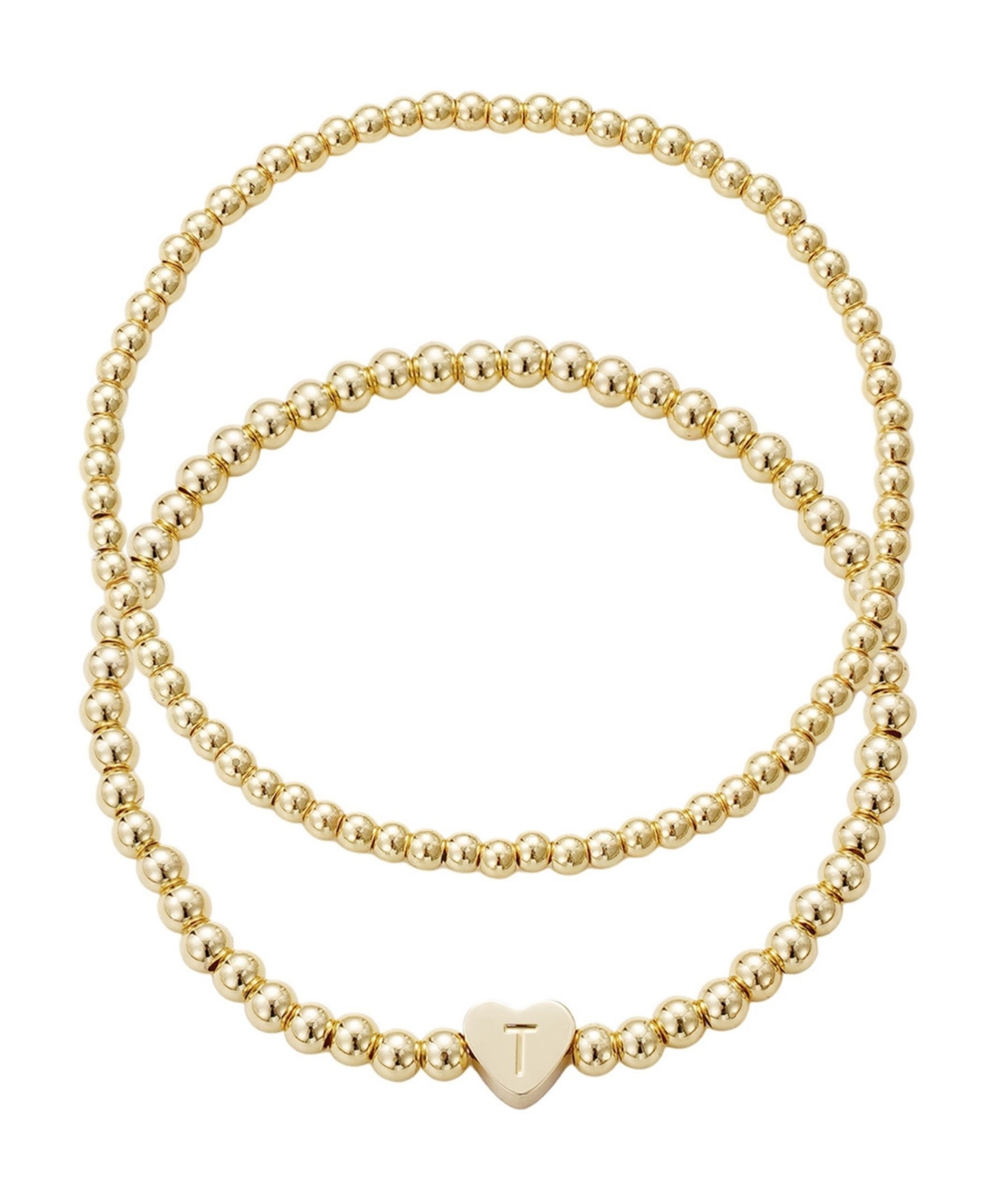 Click here for Adornia Gold Ball Bead Initial Bracelet Set - Gold... prices