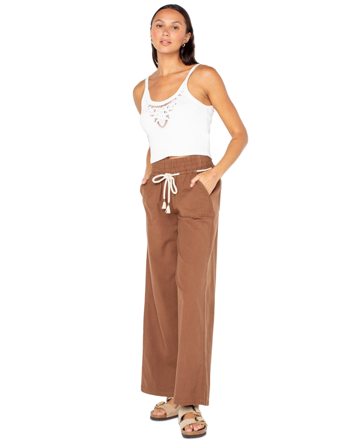 Click here for Roxy Womens Paddle On Solid Print Pants - Tiramisu... prices