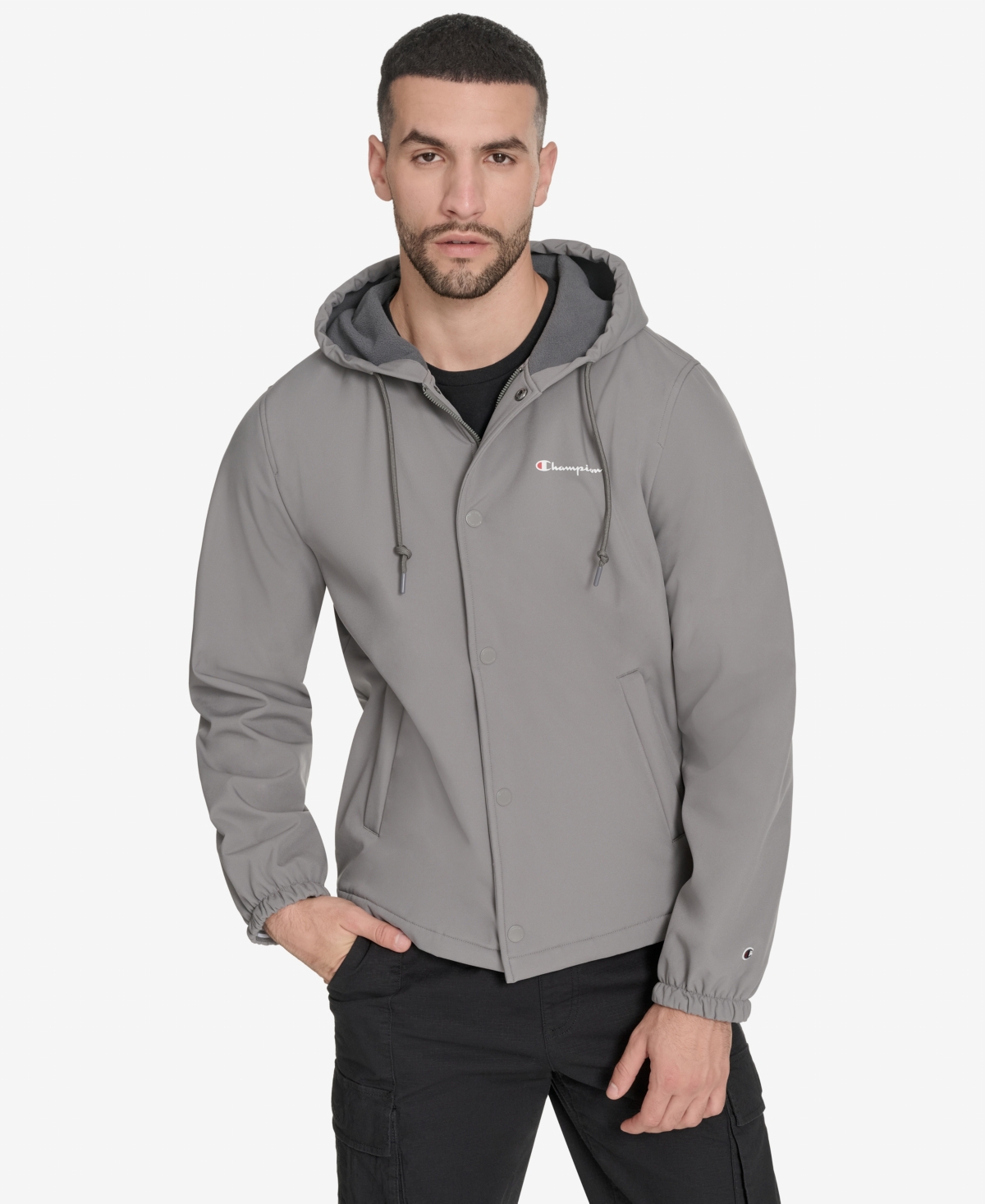Click here for Champion Mens Coaches Hood Jacket - Gargoyle Gray prices