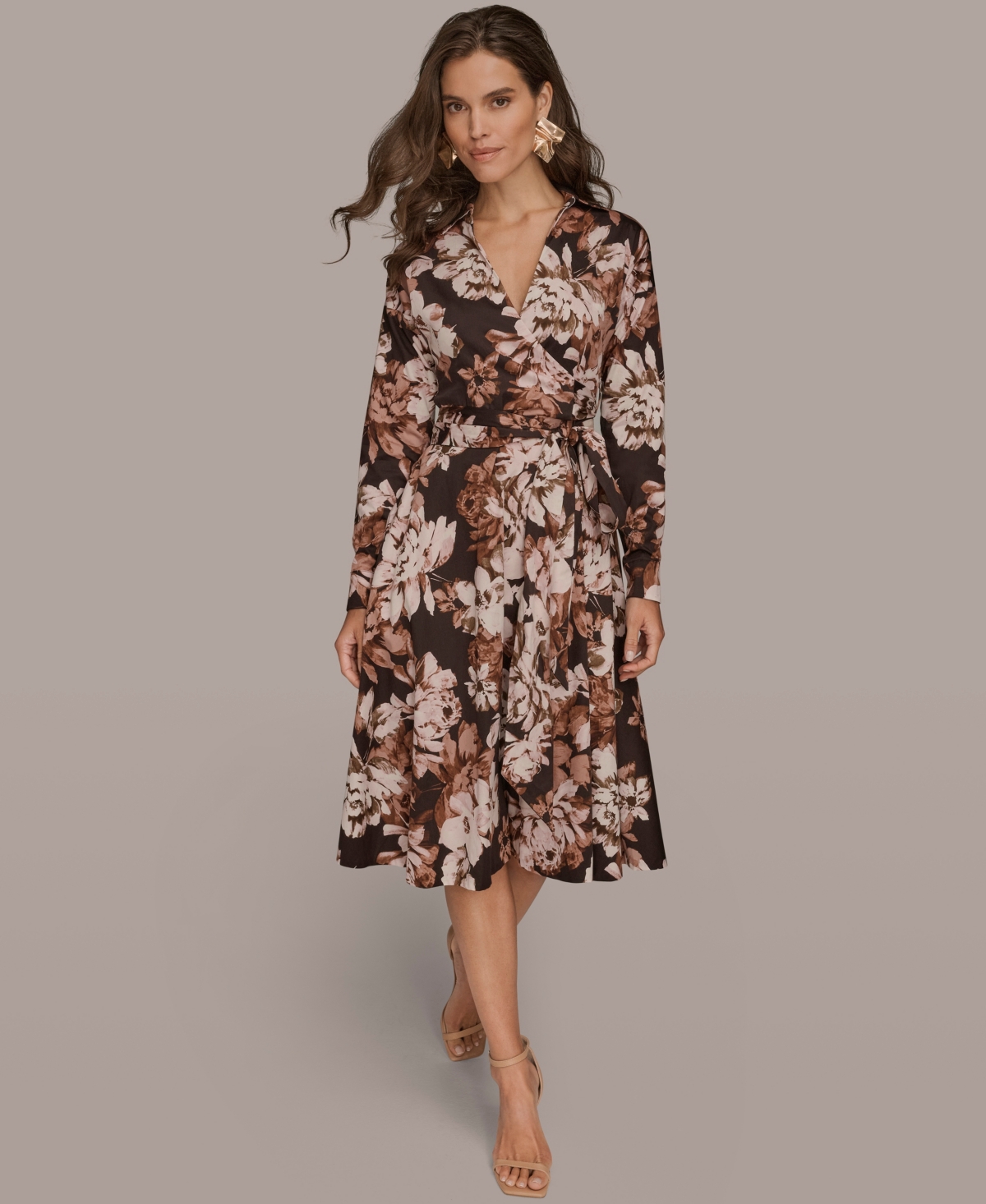 Click here for Donna Karan New York Womens Collared Neck Midi Dre... prices