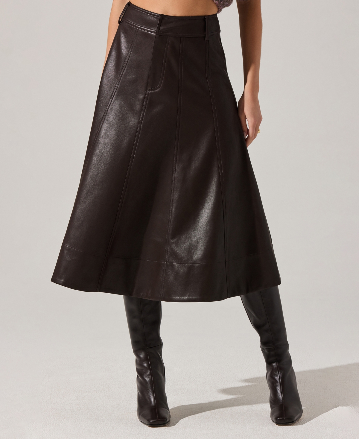 Click here for Astr the Label Womens Zhuri A-Line Skirt - Dark Br... prices