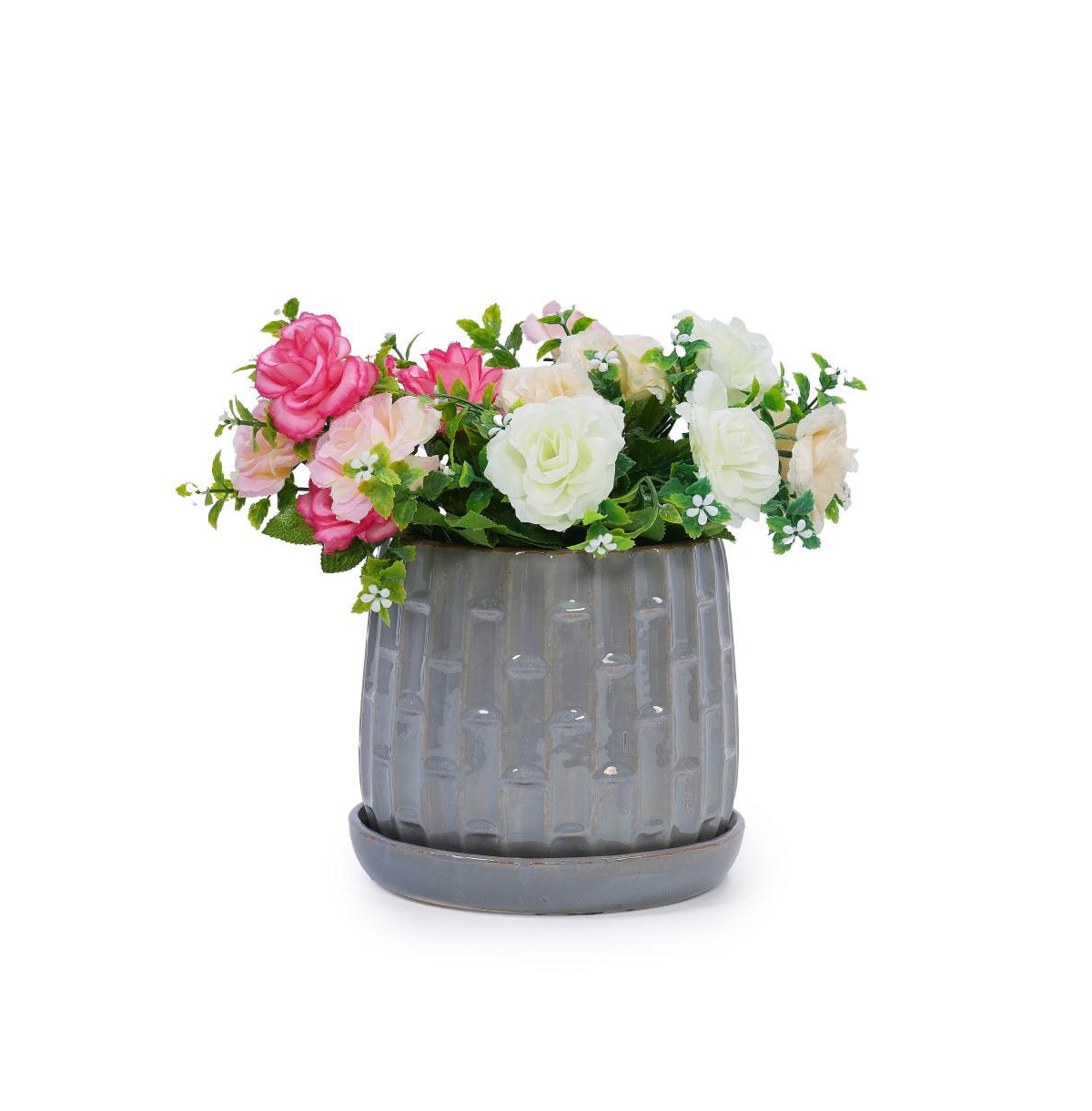 Click here for Chic Crate Set of 2 Modern Ceramic Planters - Grey prices