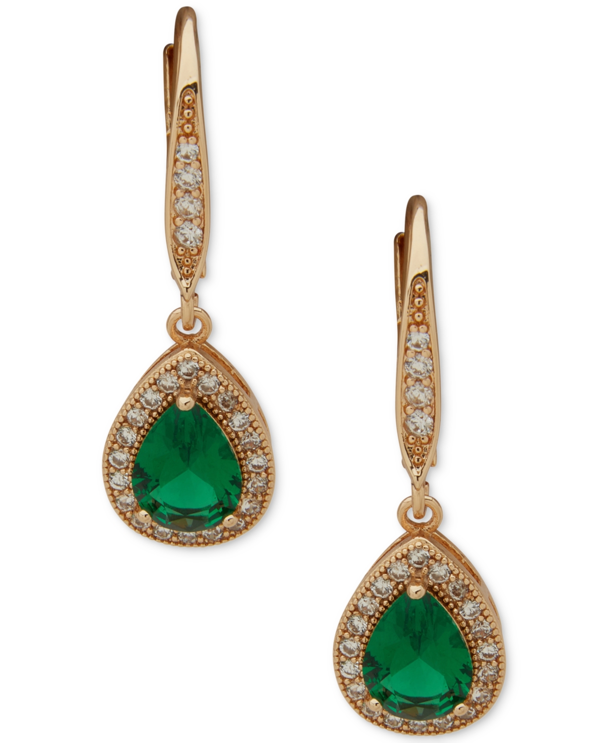 Click here for Anne Klein Cubic Zirconia Gold-Tone Pear Drop Earr... prices