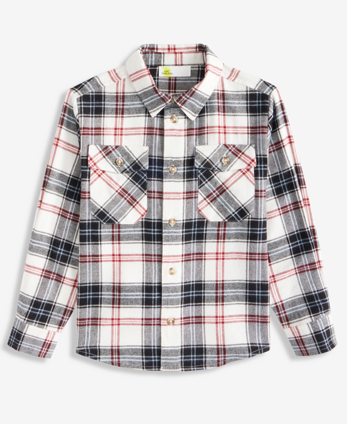 Click here for Epic Threads Boys 7-8 Blaze Plaid Flannel Shirt  M... prices