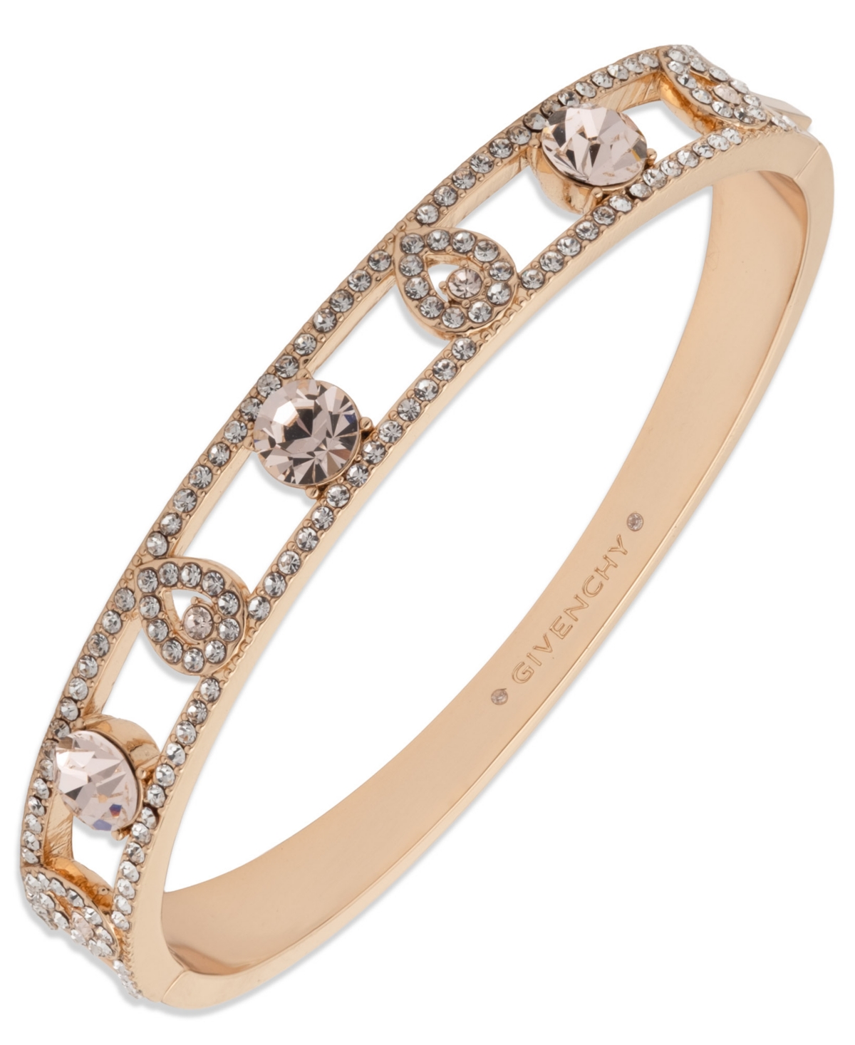 Click here for Givenchy Silk Glass Stone Gold-Tone Pear Bangle Br... prices