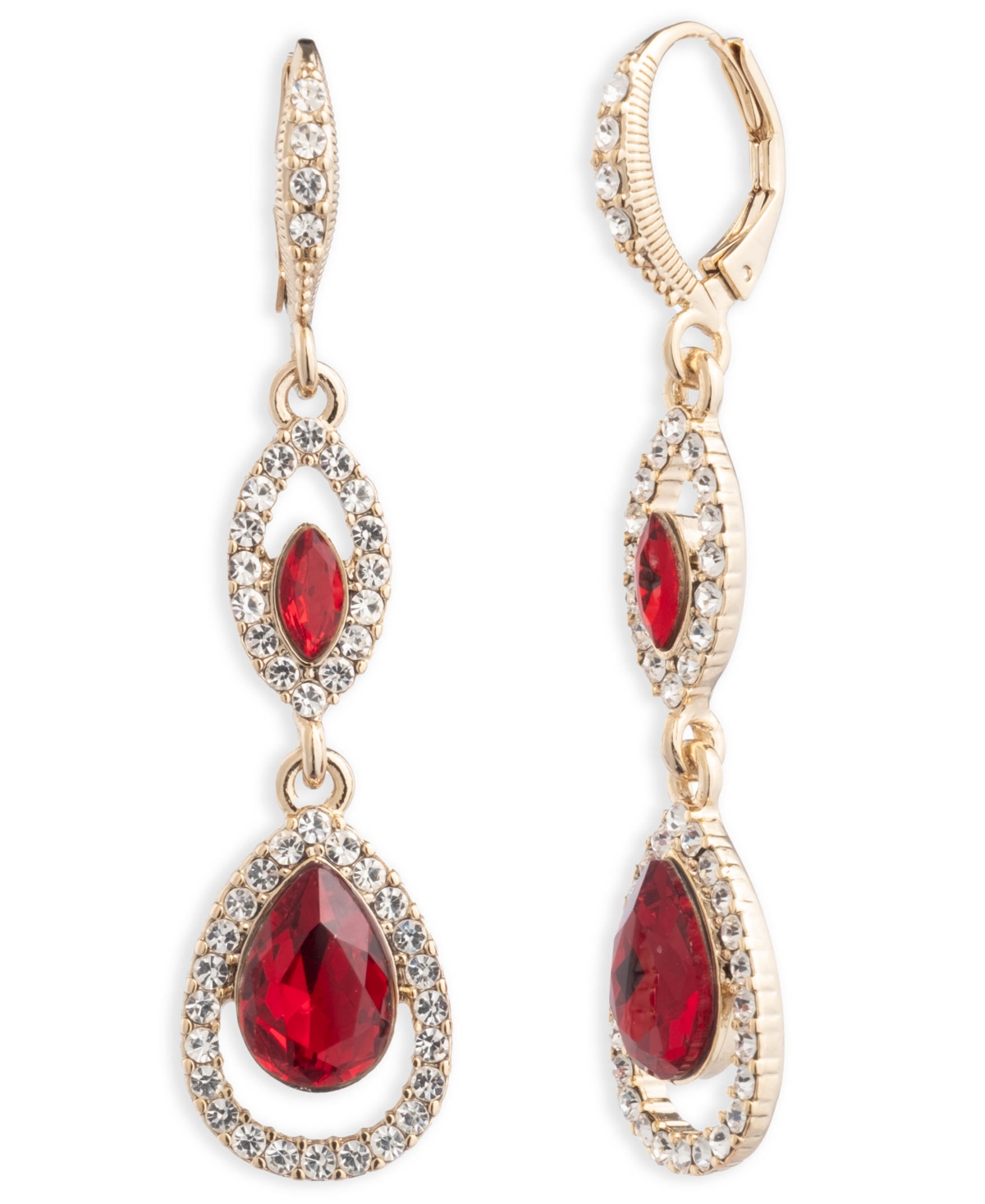 Click here for Givenchy Rhodium Emerald Silver-Tone Double Drop E... prices
