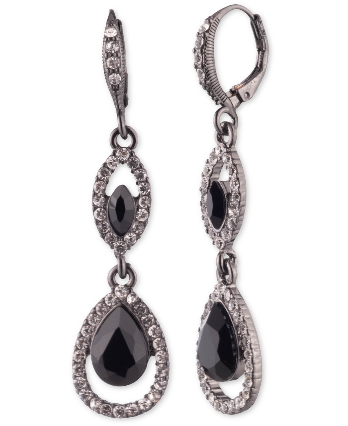 Click here for Givenchy Rhodium Emerald Silver-Tone Double Drop E... prices
