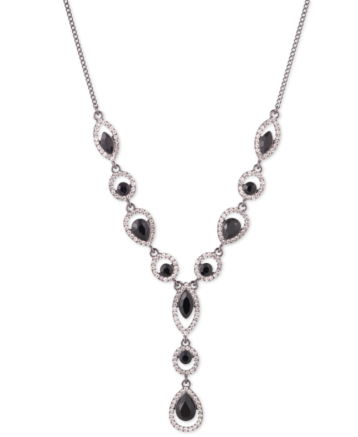 Click here for Givenchy Rhodium Emerald Stone Silver-Tone Y Neckl... prices