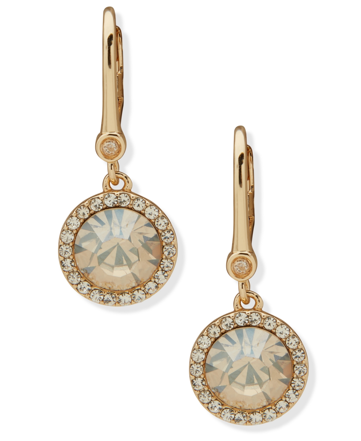Click here for Dkny Glass Inlay Stone Gold-Tone Drop Earrings - G... prices