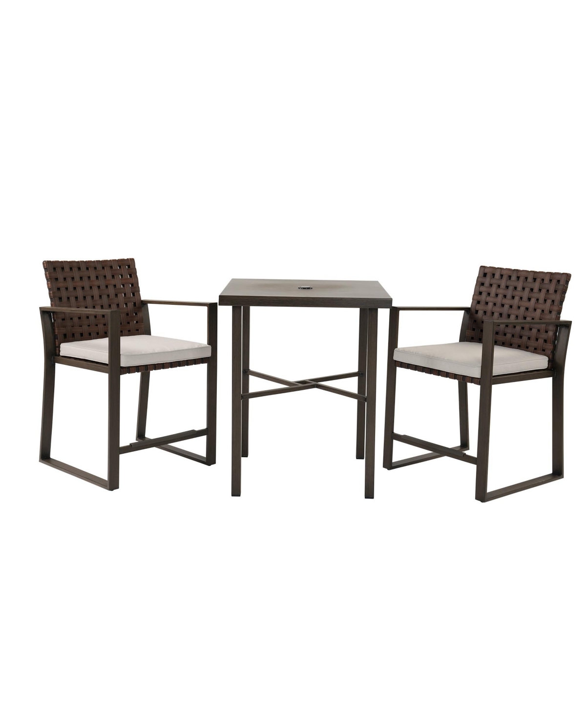 Click here for All-Aluminum Wicker Cushion Chat Set - 3 Pieces -... prices
