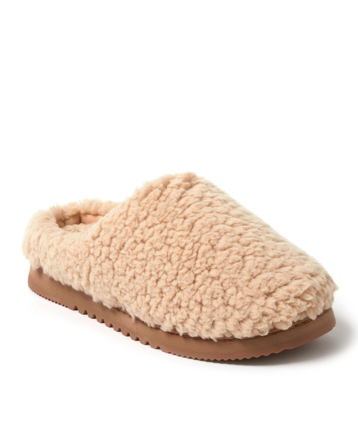 Click here for Dearfoams Womens Fiona Teddy Clog Slipper - Latte prices