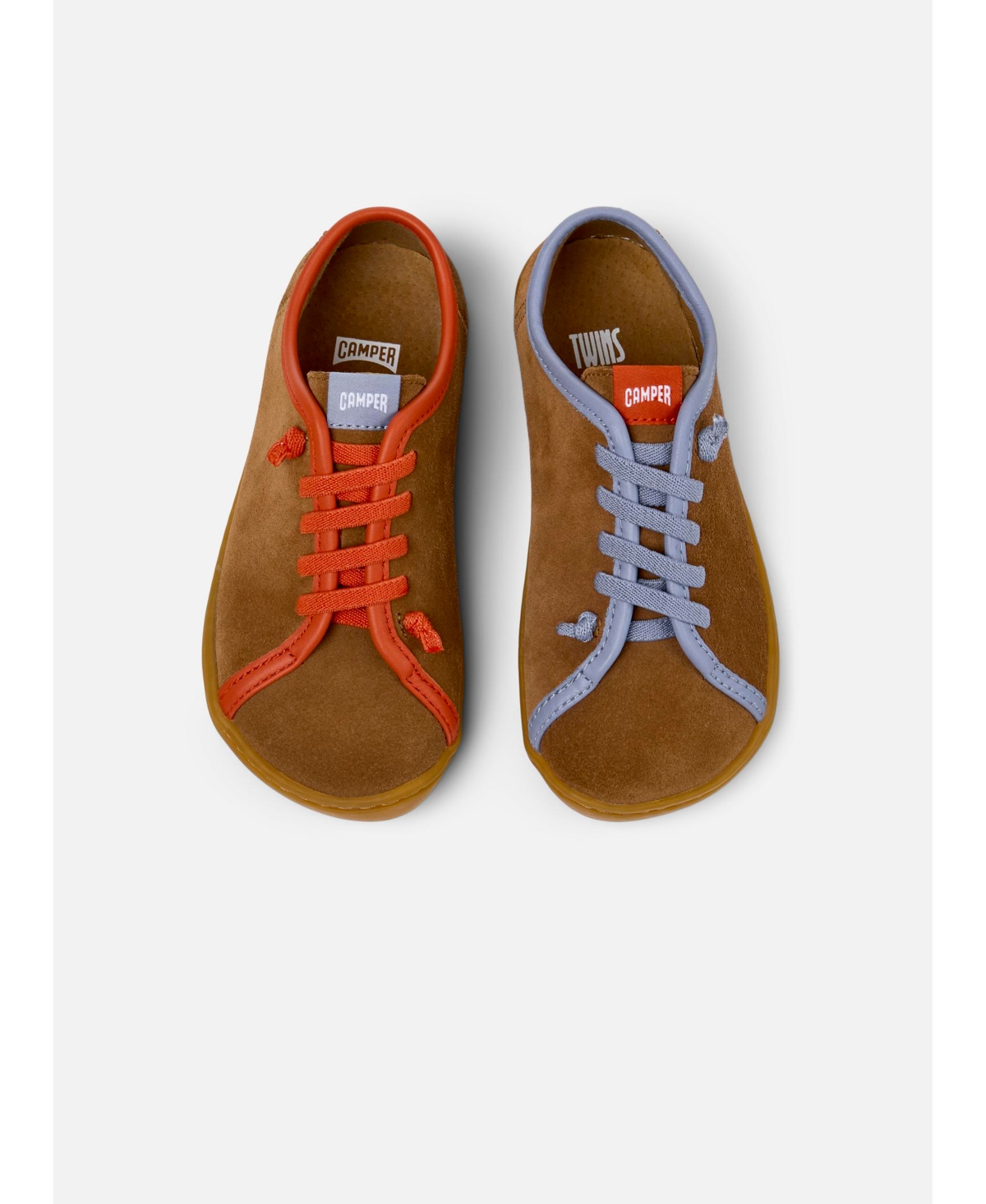 Click here for Camper Kids Peu Cami Twins Leather Sneakers - Brow... prices