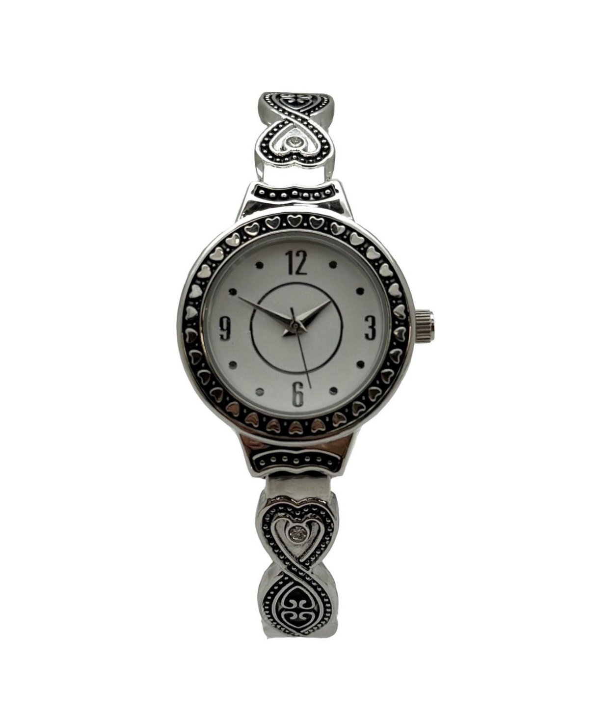 Click here for Olivia Pratt Elegant Heart Detailed Band Bangle Wo... prices