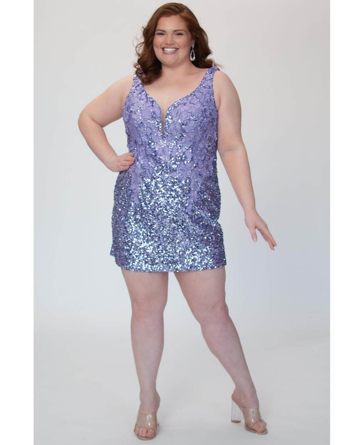 Click here for Sydneys Closet Womens Sequin & 3D Floral Lace Mini... prices