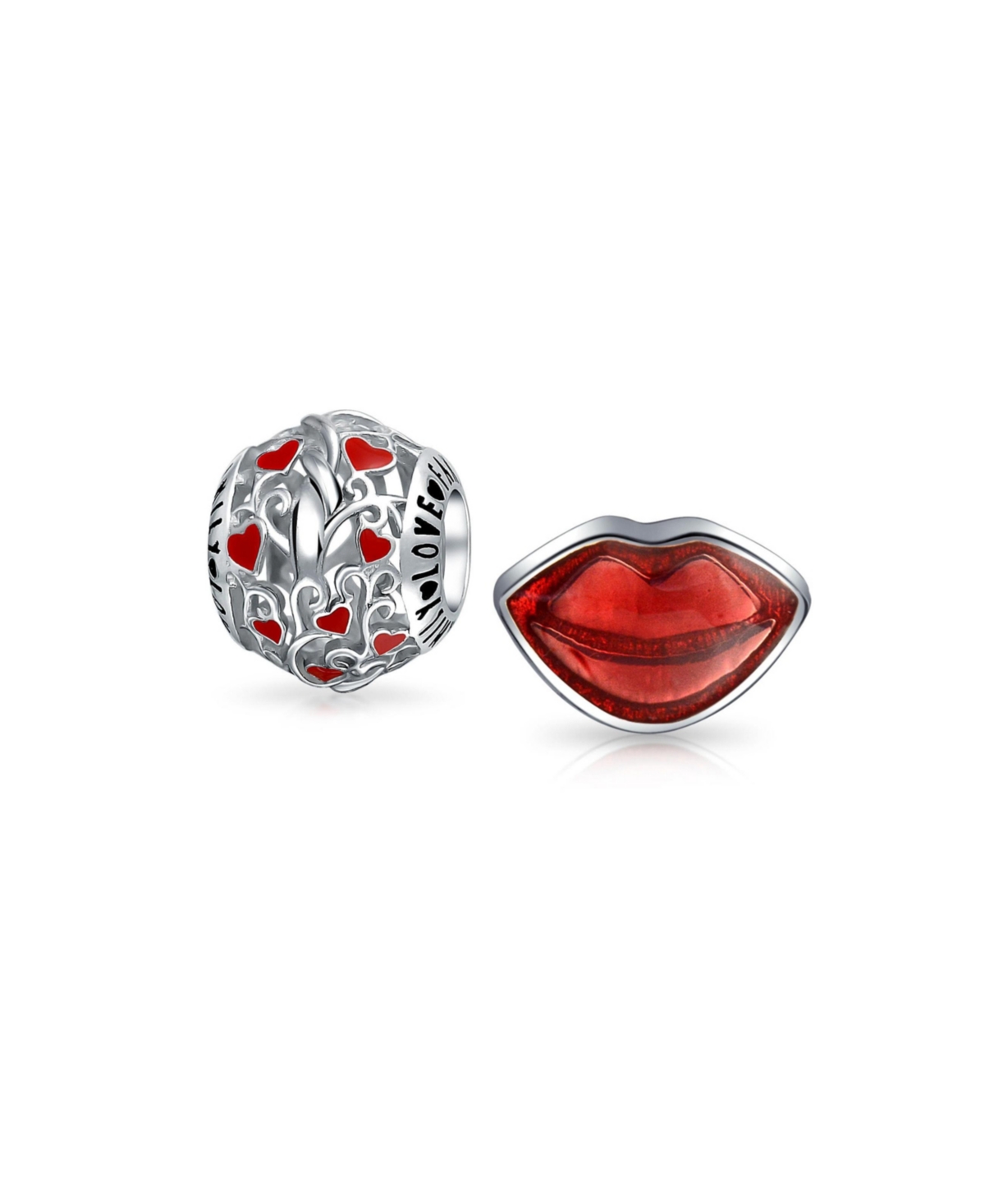 Click here for Bling Jewelry Set of 2 Valentine Kiss Lips & Red S... prices