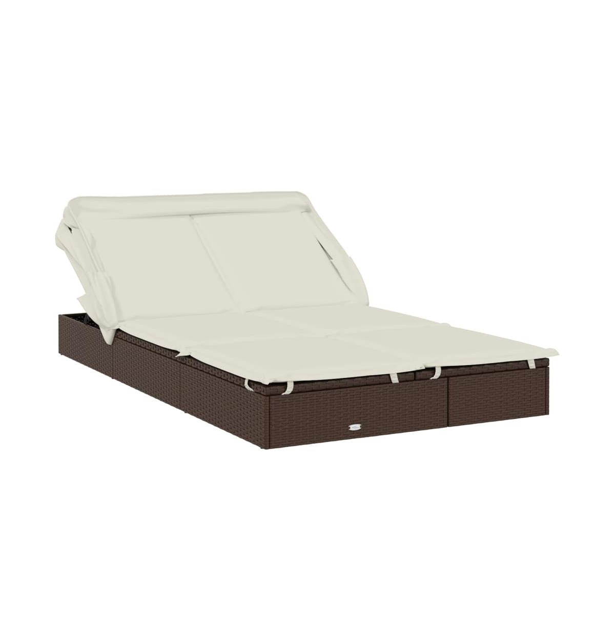 Click here for Patio Sunbed Brown Pe Rattan 2-Person Adjustable A... prices