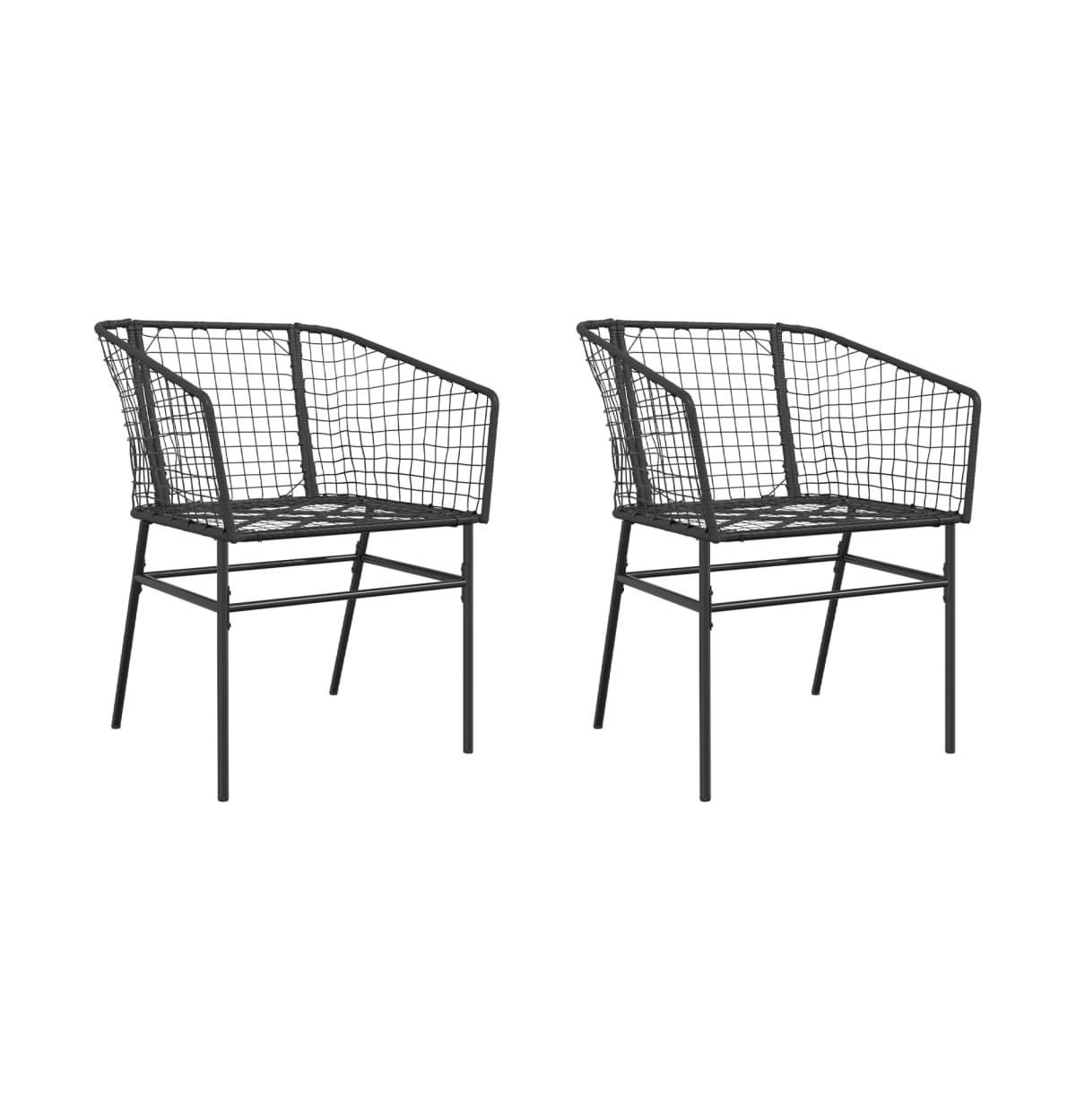Click here for Garden Chair Black Pe Rattan  Powder-Coated Steel... prices
